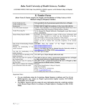 Fillable Online Tender for Supply and Installation of X-Ray Units ...