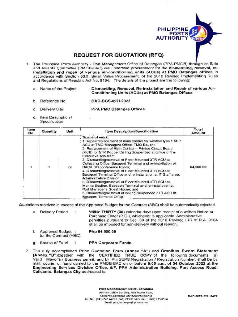 Fillable Online The Philippine Ports Authority - Port Management Office ...