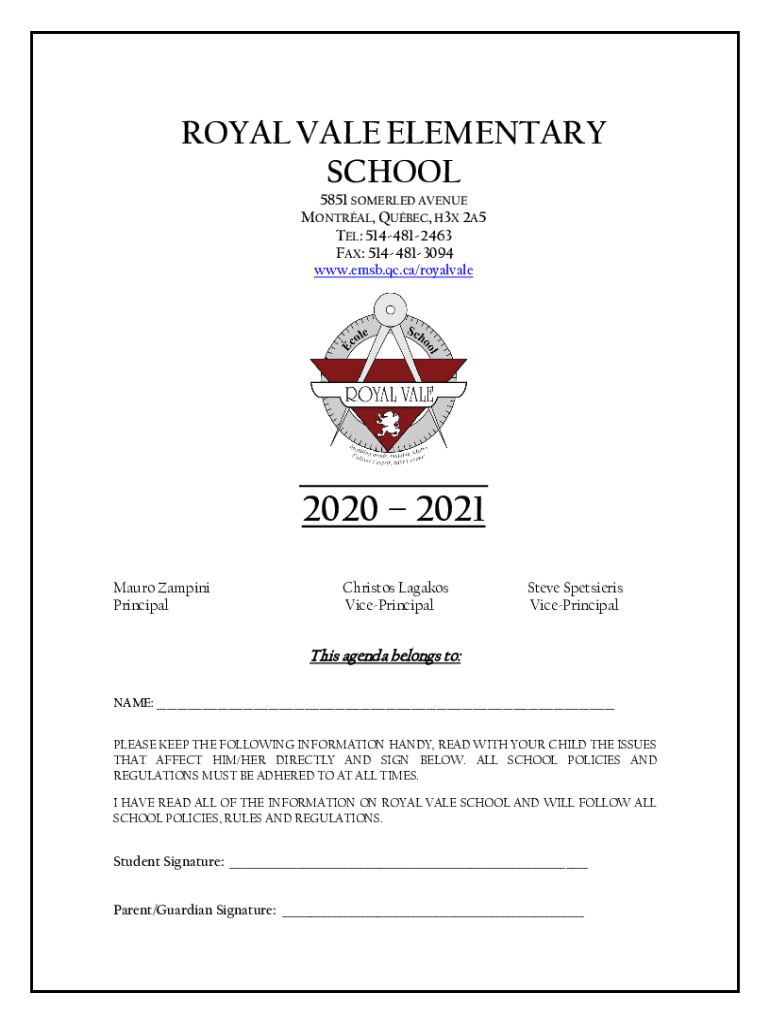 Fillable Online A Message from our Principal - cole Royal Vale School ...