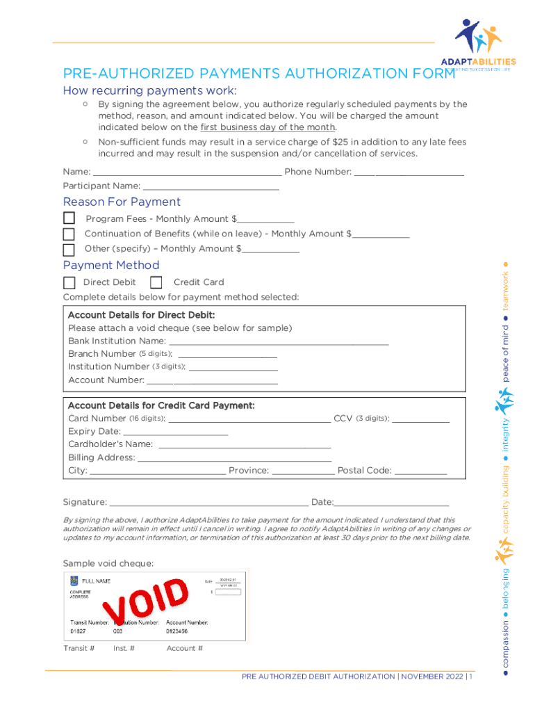 Fillable Online Recurring Payment Authorization Form - Bagel Fax Email Print - pdfFiller