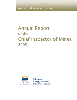 Fillable Online Annual Report Chief Inspector of Mines - Gov.bc.ca Fax ...