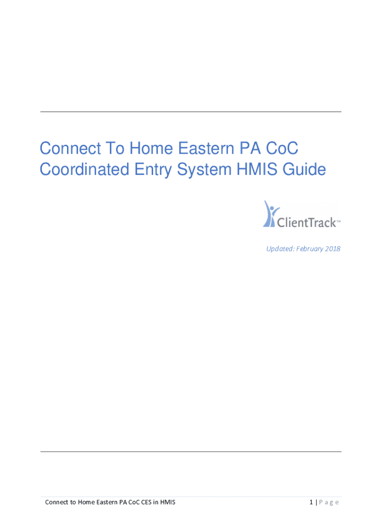 Fillable Online Eastern PA CoC Connect to Home Resources for ...