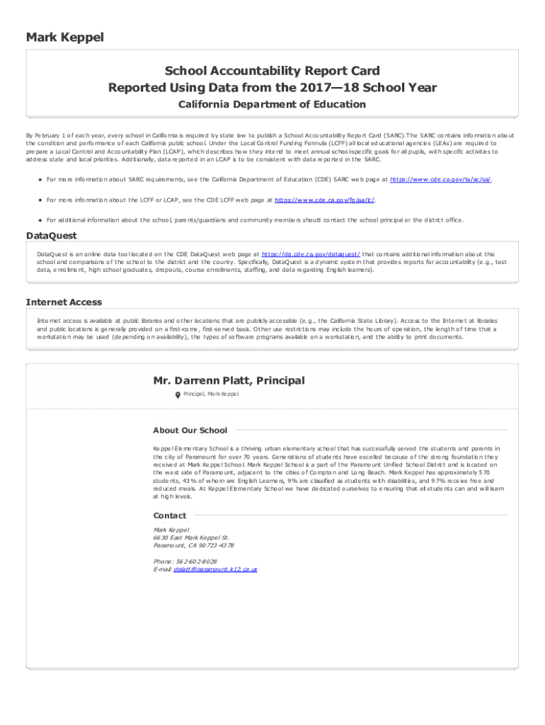 Fillable Online School Accountability Report Card - Alhambra Unified ...