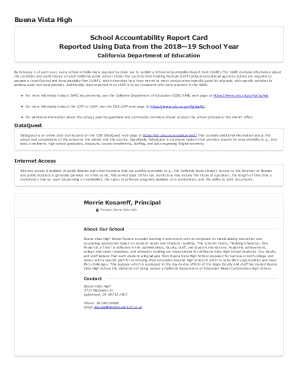 Fillable Online 2018 School Accountability Report Card - Taft Union ...