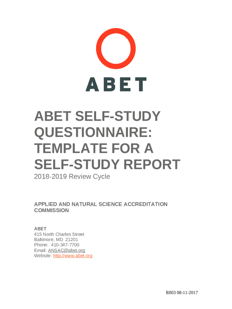 ABET SELF-STUDY QUESTIONNAIRE: TEMPLATE FOR A ... Doc Template | pdfFiller