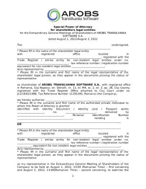 General POA Legal Entities (EGSM) - AROBS Doc Template | pdfFiller
