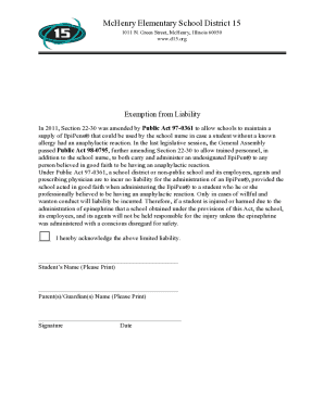 Fillable Online Exemption from Liability Fax Email Print - pdfFiller