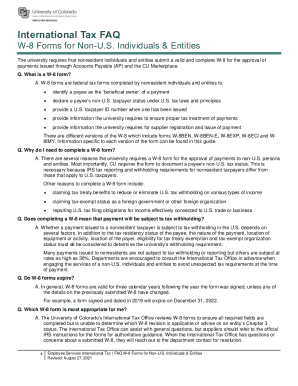 Fillable Online International Tax FAQ W-8 Forms for Non-US Individuals ...