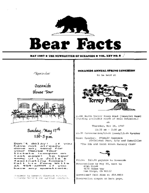 Fillable Online library ucsd BEAR FACTS PUBLISHED BY OCEANIDS Fax Email ...