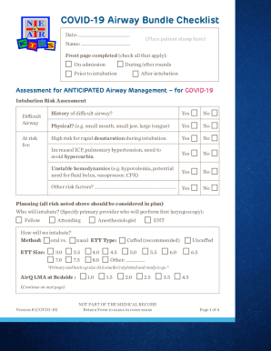 Fillable Online Consensus guidelines for managing the airway in ...