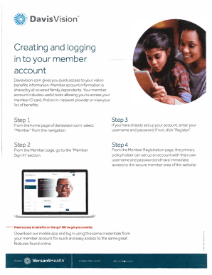 Fillable Online Davis Vision Getting Started Member Website Flyer Fax ...
