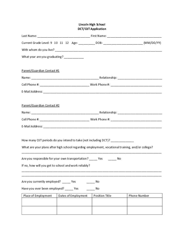 Fillable Online Lincoln High School Recommendation Request Form Fax Email Print - pdfFiller