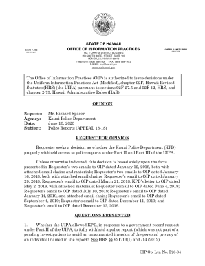 Fillable Online state of hawaii office of information practices Fax ...