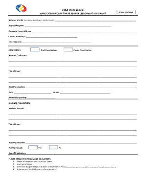 Fillable Online APPLICATION FORM TYPE OF SCHOLARSHIP APPLIED FOR Fax Email Print - pdfFiller