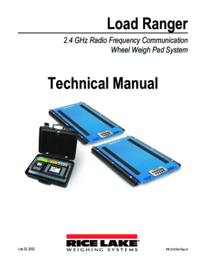 Fillable Online Load Ranger 2.4 GHz RF Wheel Weigh Pad System Technical ...