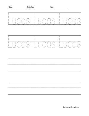 Preenchível Disponível Worksheet for tracing and writing the name Lucas ...