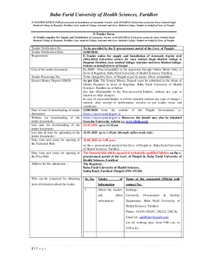 Fillable Online E-TENDER NOTICE FOR procurement & Installation of ...