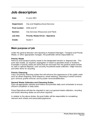 Fillable Online Priority Waste Employee Reviews for Roll Off Driver ...