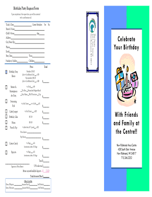 Fillable Online birthday party booking enquiry form - Gypsy Wood Fax ...