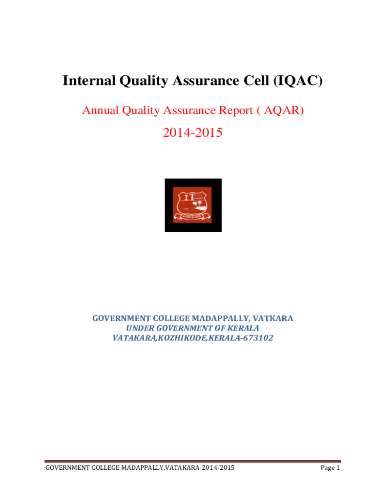 Fillable Online Annual Quality Assurance Report ( AQAR) Fax Email Print ...