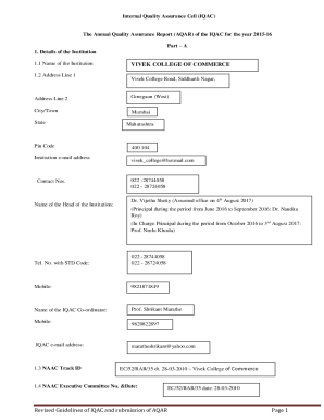 Fillable Online THE ANNUAL QUALITY ASSURANCE REPORT Internal ... Fax ...
