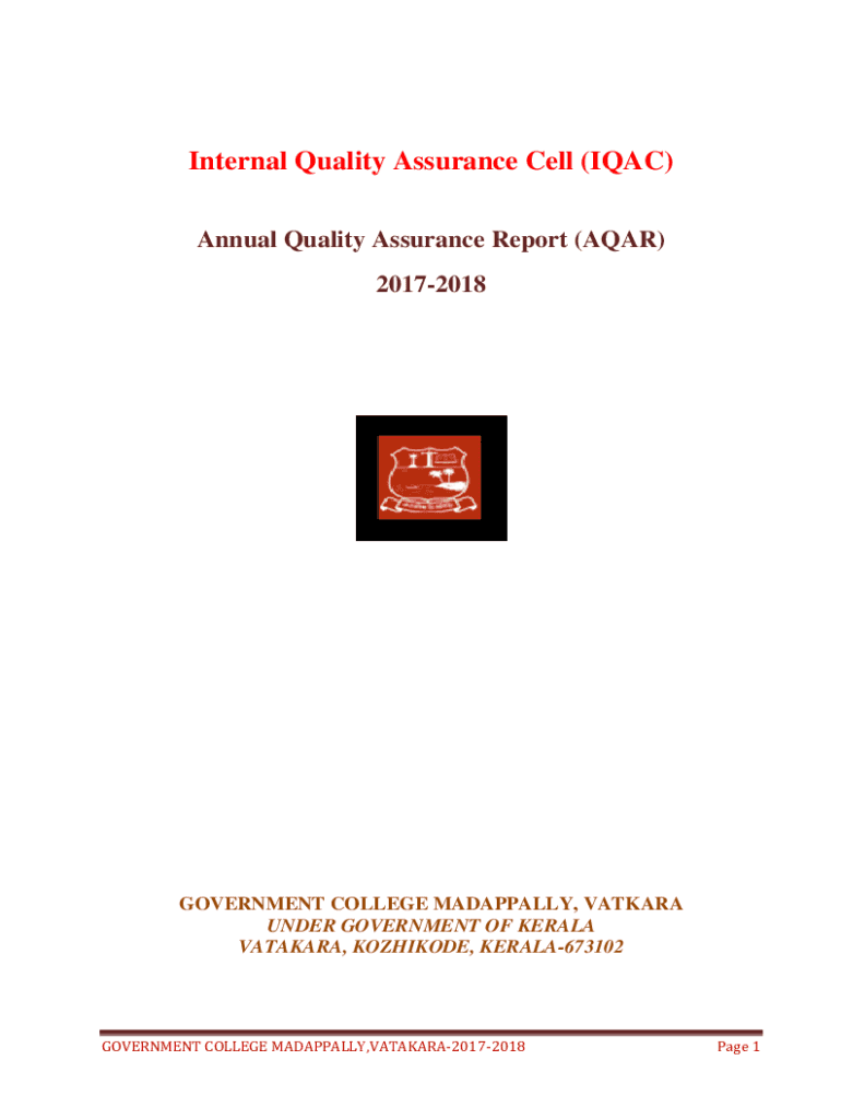 Fillable Online Internal Quality Assurance Cell - IQAC - University of Calicut Fax Email Print ...