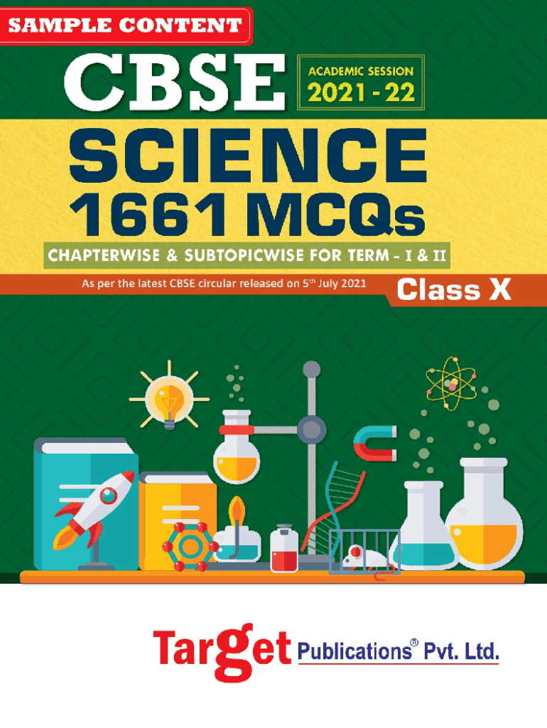 Fillable Online Sample Pdf of CBSE MCQs Class 10 Science Book1661 MCQs ...