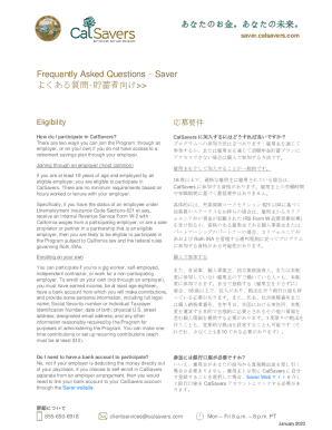 Fillable Online Frequently Asked Questions - CalSavers Fax Email Print ...