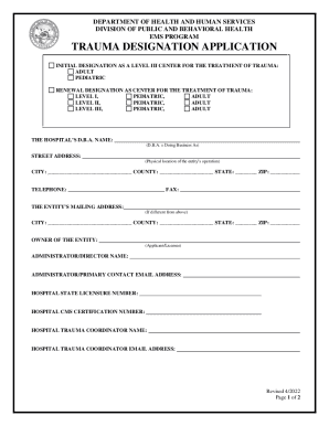 Fillable Online Emergency Medical System (EMS) - Forms - DPBH Fax Email ...