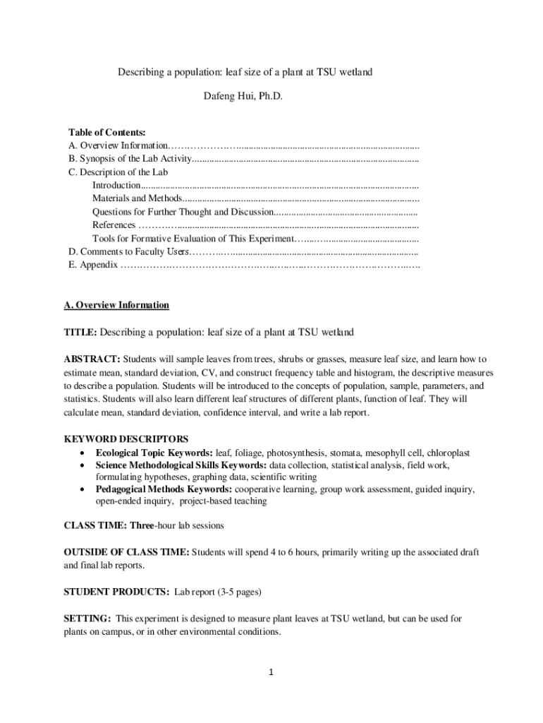 Fillable Online Dafeng Hui, Ph.D. - Tennessee State University Fax ...