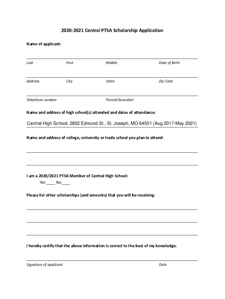 Fillable Online Senior Scholarships - Long Reach High School PTSA Fax Email Print - pdfFiller
