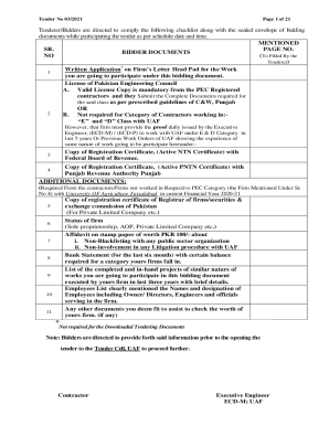 Fillable Online Tenderer/Bidders are directed to comply the following ...