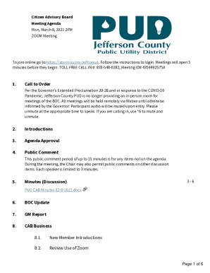 Fillable Online Citizen Advisory Board - Jefferson County PUD Fax Email ...