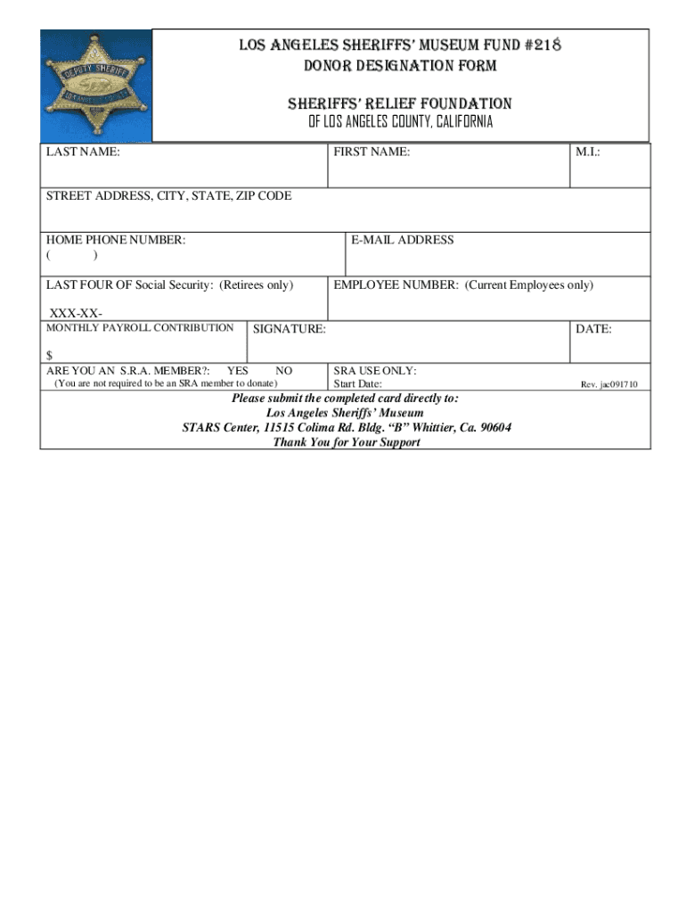 Fillable Online file lacounty For LASD employees - Los Angeles County ...