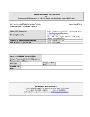 Fillable Online risl rajasthan gov Request for Proposal (RFP) Document ...