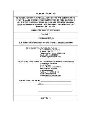 Fillable Online re-tender for supply, installation, testing and ...