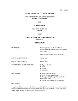 Fillable Online File # 15-239 THE REAL ESTATE COUNCIL OF BRITISH ...