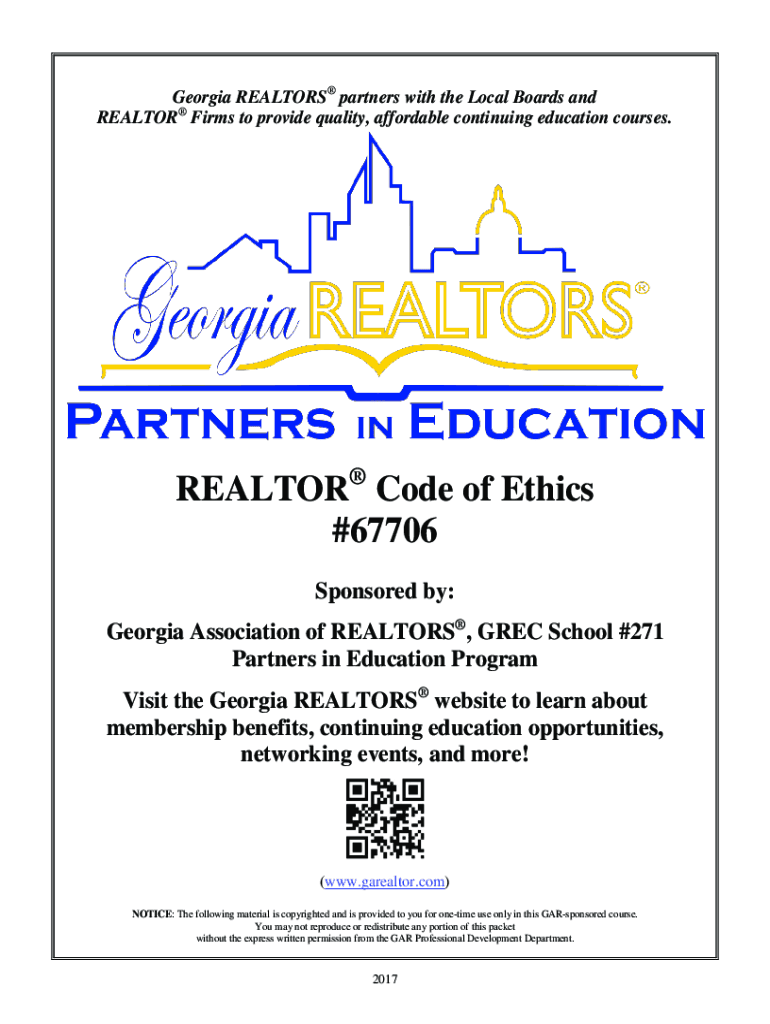 Fillable Online Code of EthicsGeorgia Association of REALTORS Fax Email ...