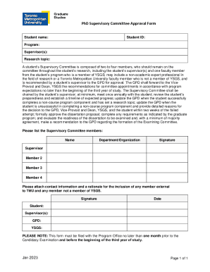 Fillable Online PhD Supervisory Committee Approval Form Fax Email Print - pdfFiller