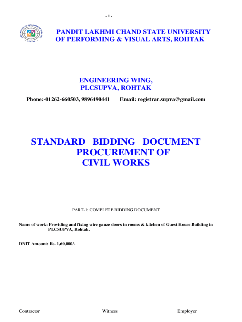 Fillable Online Tender for wire gauze doors.pdf - PLCSUPVA Fax Email ...