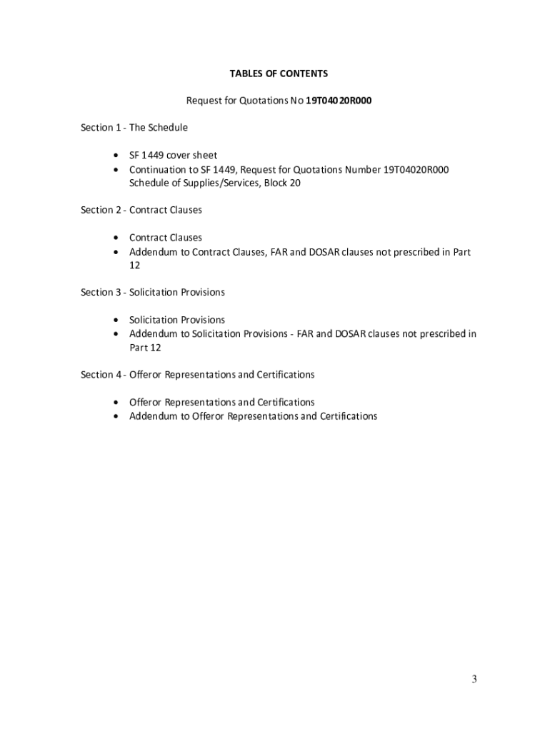 Fillable Online TABLES OF CONTENTS Fax Email Print - pdfFiller