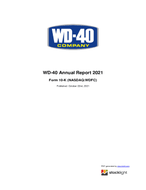 Fillable Online Form 10-K for WD-40 Company - SEC.gov Fax Email Print ...