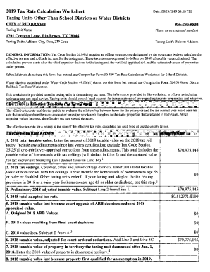 Fillable Online 2022 Tax Rate Calculation Worksheet Taxing Units Other ...