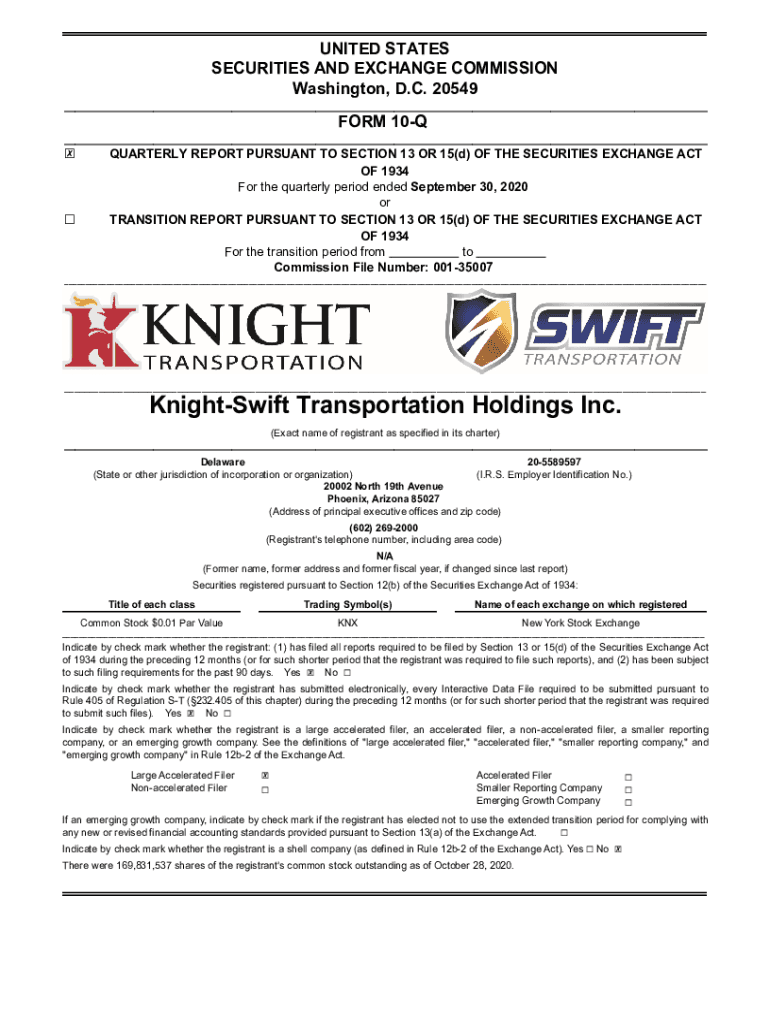 Fillable Online Knight-Swift Transportation Holdings Inc. Fax Email Print - pdfFiller