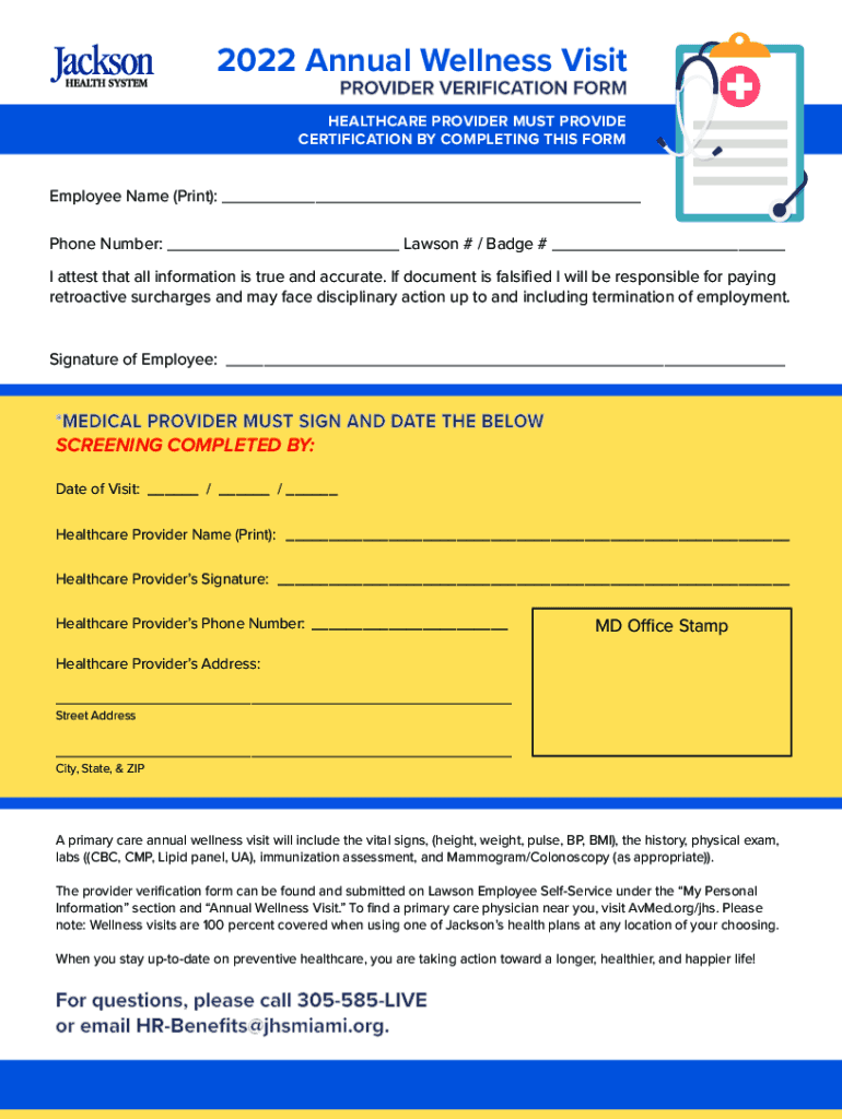Fillable Online Annual Wellness Exam Form - Brand New Day Fax Email ...
