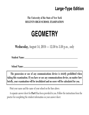 Fillable Online Geometry exam, large type. Geometry exam, large type ...
