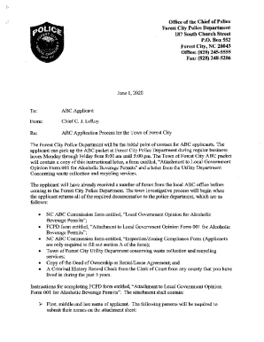 Fillable Online Forest City Police Department - Forest City, North ...