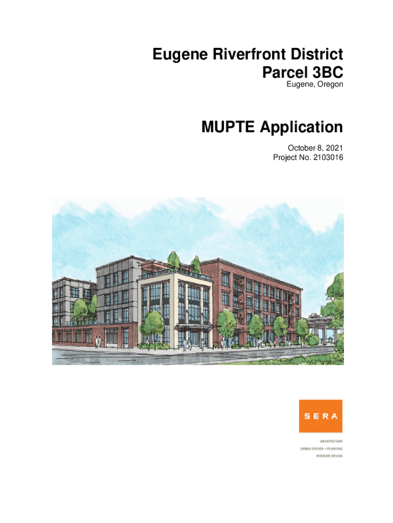 Fillable Online MUPTE ApplicationEugene Riverfront District Parcel 3BC ...