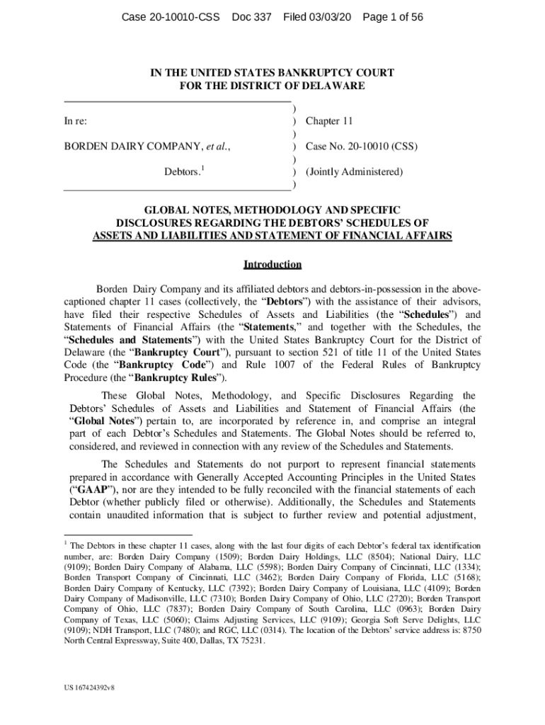 Fillable Online Schedules and Statements) with the United States ...