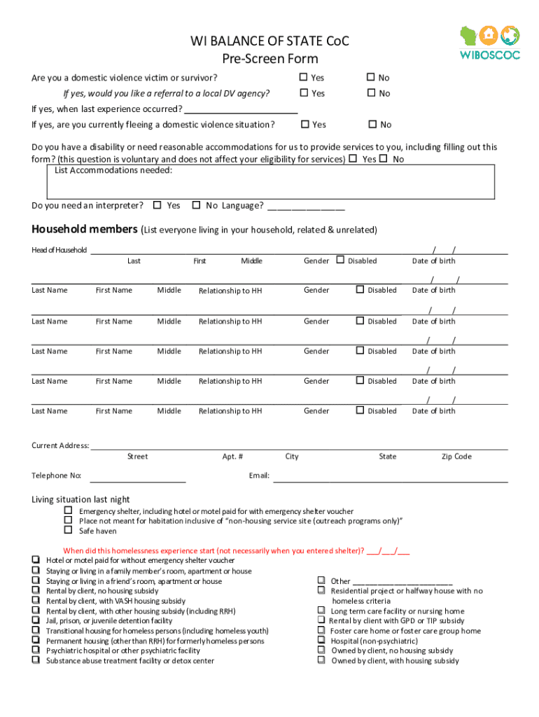Fillable Online Balance of State Continuum of Care Coordinated ...